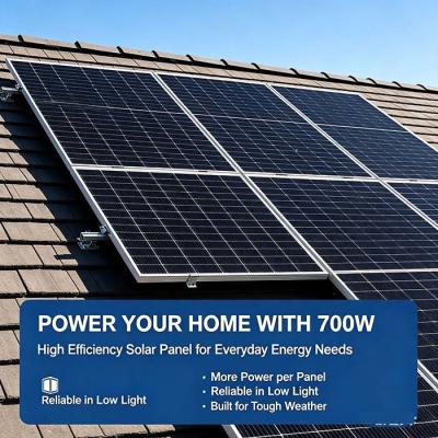 China IP68 Junction‑Box 700W Monocrystalline Solar Panel, MC4 Connector Outdoor PV Panel for sale