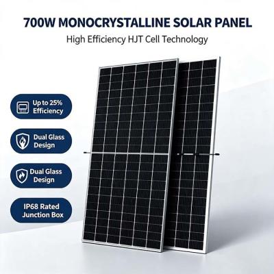 China Agricultural Solar Farm 700‑Watt Bifacial Panel, Enhanced Back‑Side Energy Gain for sale