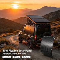 China 50W Roll‑Up Flexible Solar Panel, Weatherproof Portable Solar Power for RV Trips, Boating & Outdoor Adventures for sale