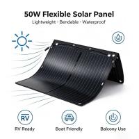 China 50W Carbon‑Fiber Reinforced Flexible Solar Panel, Anti‑Crack Foldable Solar Kit for Camper, Yacht & Balcony for sale