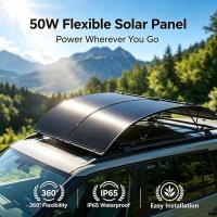 China 50W 360‑Degree Bendable Solar Panel, Foldable Carbon‑Fiber Solar Power Kit for RV, Yacht, Balcony & Camping for sale