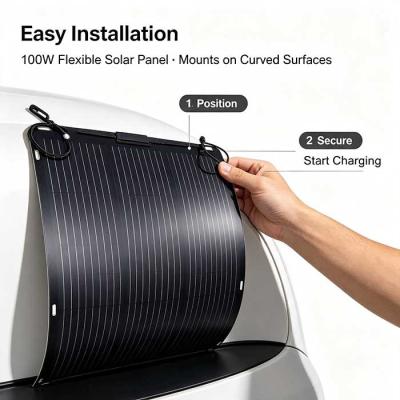 China Carbon‑Fiber 105W Flexible Solar Panel Anti‑Micro‑Crack, Off‑Grid Solar Power for RV & Boat for sale