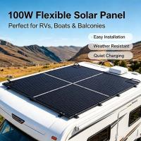China Carbon‑Fiber 105W Flexible Solar Panel Anti‑Micro‑Crack, Off‑Grid Solar Power for RV & Boat for sale