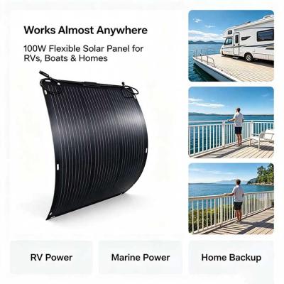 China 105W Flexible Monocrystalline Solar Panel, Corrosion‑Resistant Marine Solar Panel for Yacht Boat RV for sale