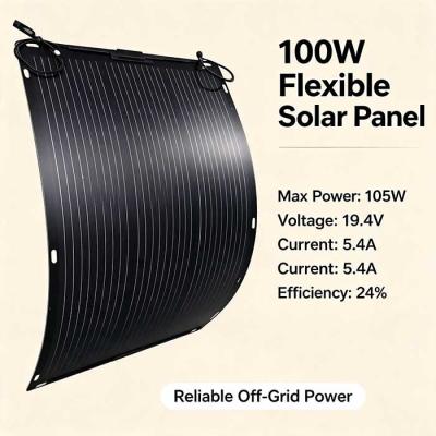 China 105‑Watt Flexible Solar Panel for RV Camper, >22% Conversion Efficiency Waterproof Solar Charger for sale