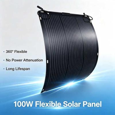 China 105W Off‑Grid Bendable Solar Panel, IP68 Waterproof Junction‑Box Solar Panel for Outdoor Living for sale