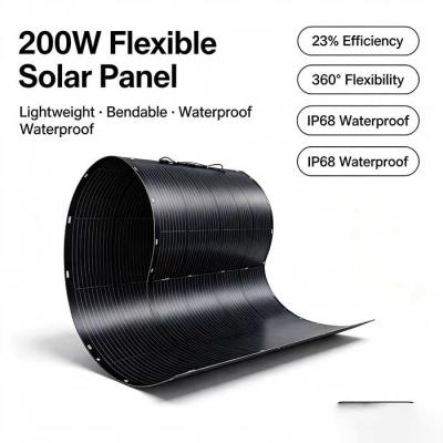 China 200W Flexible Solar Panel, 23% High‑Efficiency Bendable Solar Module for RV Boat Yacht Balcony Off‑Grid Power for sale
