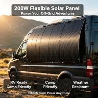 China Flexible 200W Solar Panel, Carbon‑Fiber Bendable Solar Module 12V Battery Charger for RV Boat Camping for sale