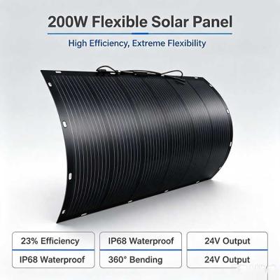 China 200W High Efficiency Flexible Solar Panel, 360° Bendable Solar Module for RV Roof, Boat & Balcony Solar for sale