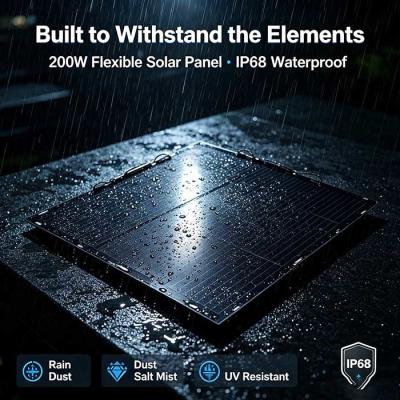 China Bendable 200W Flexible Solar Panel 19.4V, IP68 Waterproof Solar Module for RV Boat Off‑Grid Power Supply for sale