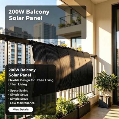 China Heavy‑Duty 200W Flexible Solar Panel, Carbon‑Fiber Reinforced Bendable Solar for Long‑Term RV & Marine Travel for sale