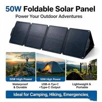 China 50W Foldable Portable Solar Panel, ETFE Solar Charger DC USB‑A Type‑C for Camping Hiking for sale