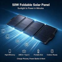 China 50 W Lightweight Fold‑Up Solar Panel, Off‑Grid Solar Charger for Outdoor Camping & RV for sale
