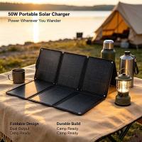 China Off‑Grid 50W Foldable Solar Panel, Light‑Weight Solar Charger for Emergency Power Backup for sale