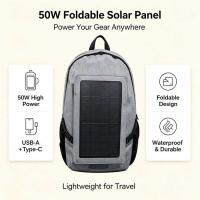 China 50W Portable Foldable Solar Panel Charger, Backpack‑Friendly Solar Power for Travel for sale