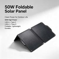 China 50 W Fold‑Up Portable Solar Power Panel, Multi‑Device Charging for Camping & Fishing for sale