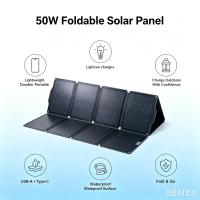 China Water‑Resistant 50 W Collapsible Solar Panel, Fold‑Up Solar Charger for Field Work for sale