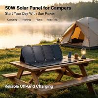 China Outdoor 50 W Foldable Solar Power Panel, ETFE Coated Solar Charger for Power Station for sale