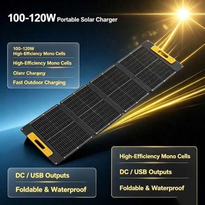 China Portable Foldable 100W Solar Charger, 19.4V Monocrystalline Solar Panel for Power Station & Outdoor Gear for sale