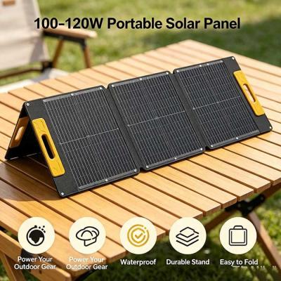 China 100W Waterproof Fold‑Up Solar Panel, Monocrystalline Portable Solar Charger for Portable Power Stations for sale
