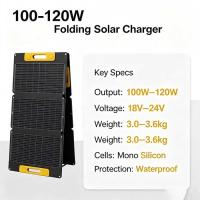 China 105W Monocrystalline Fold‑able Solar Charger, Waterproof Portable Solar Panel for Van‑Life Road Trips for sale