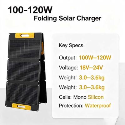 China 105W Monocrystalline Fold‑able Solar Charger, Waterproof Portable Solar Panel for Van‑Life Road Trips for sale