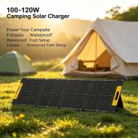 China 100‑120W Off‑Grid Portable Solar Panel, Fold‑able Waterproof Solar Charger for Emergency Backup Power for sale