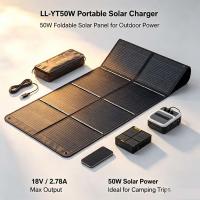 China 50W Light‑Weight Folding Solar Panel, Outdoor Solar Charger for RV Road‑Trip Emergency Supply for sale