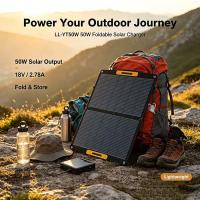China 50W Travelling Foldable Solar Panel, Waterproof ETFE Solar Charger Bag for Portable Power Station Camping RV for sale