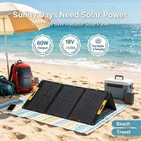 China 60W Splash‑Resistant Foldable Solar Power Panel, Off‑Grid Solar Charger for Portable Generator for sale
