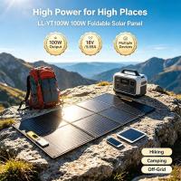 China 105W Dual‑Port Folding Solar Panel, High‑Output Portable Solar Charger for Large Power‑Stations for sale