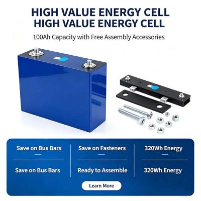 China Prismatic LiFePO4 Battery Cell 3.2V 100Ah, Long Cycle Life Lithium Iron Phosphate Cell for Low‑Speed Electric Vehicle for sale