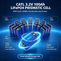 China LiFePO4 3.2V 100Ah Prismatic Battery Cell, Wide‑Temperature Lithium Iron Phosphate Cell for Outdoor Off‑Grid Solar System for sale