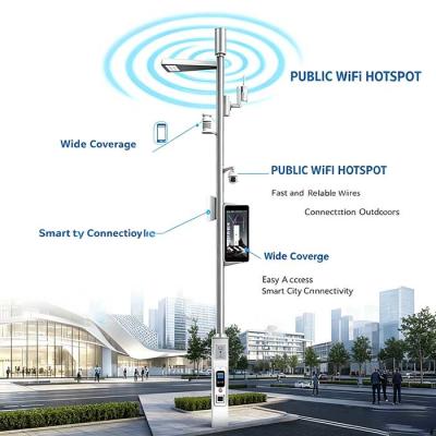 China Multi‑functional Smart Pole, Smart Street Light with Weather Station, WiFi AP & EV Charger for sale