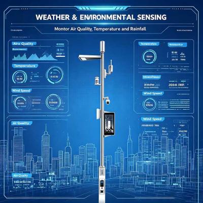 China Smart IoT Street Light Pole, Remote Dimmable LED Smart Pole for Park, Plaza & Highway Smart Lighting for sale