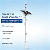 China Solar Smart Pole 02, All‑in‑One Smart Street Light With Camera, WiFi, Weather Station & Emergency Call for sale