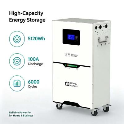 China Mobile 5.12kWh LiFePO4 Energy Storage Battery, LCD Display, BMS Protection for sale