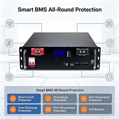China 3U Rack‑Mount Lithium Iron Phosphate Battery CAN RS485 For Hybrid Solar Inverters Cabinet Use for sale