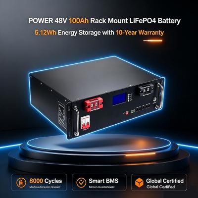 China Intelligent BMS Rack‑Mount LiFePO4 Battery Prevent Short‑Circuit Overcharge Over‑Discharge Risk for sale