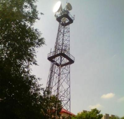 China 40 Meter Telecom Tower Galvanized Mast 3 Legged Tubular Antenna Tower for sale