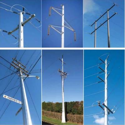 China Galvanized Electric Power Transmission 750KV steel tubular columns for sale