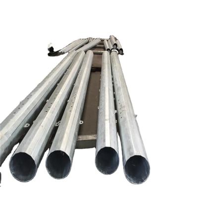China 10KV-550KV Rounded Tapered Galvanized Steel Pole Tower With Steel Bracket for sale