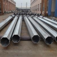 China 10KV-550KV Rounded Tapered Galvanized Steel Pole Tower With Steel Bracket for sale