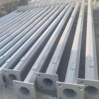 China Polygonal 10m 12m 16m Street Lamp Post Galvanized Square And Single Arm Type for sale