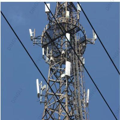 China 3 Or 4 Leg Lattice Telecom Tubular Tower Hot Dip Galvanizing 100m for sale