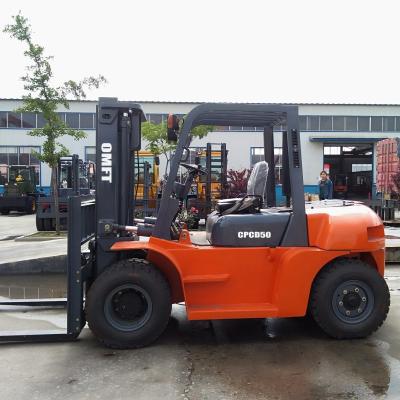 China CPCD50 5ton Diesel Forklift 3m/4.5m/5m/6m Lifting Height with Japanese Isuzu/Mitsubishi/Perkins Engine and Side Shift/Solid Tyre for sale
