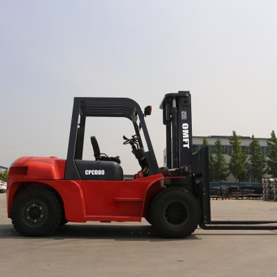 China 8ton Diesel Forklift Truck with Duplex Triplex Mast and Clamp Min. Turning Radius 3370mm for sale