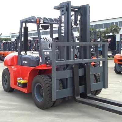 China 7ton Mitsubishi Isuzu Engine Forklift Truck with Triplex Full Free Mast and Clamp for sale