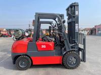 China 3.5ton Gasoline Lp Gas Dual Fuel Forklift Trucks with Side Shift Solid Tyre Toyota Technical Petrol LPG Forklift for sale