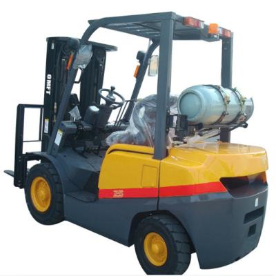China Triplex Container Mast 2.5 Ton Gasoline and Lp Gas Forklift with Pneumatic Tires for sale